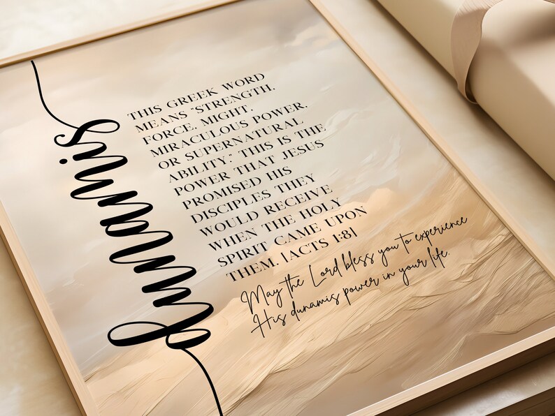 Greek Word Definition Bible Verse Wall Art Christian Artwork Minimalist ...