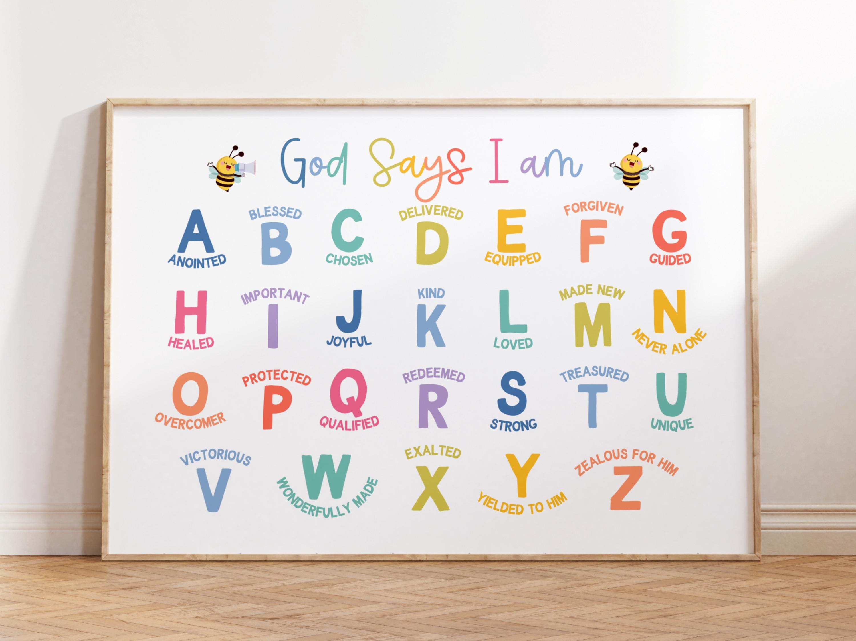 God Says I Am Affirmation for Kids Christian Alphabet Affirmation Bible ...