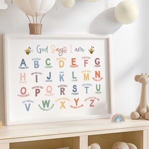 God Says I Am Affirmation for Kids Christian Alphabet Affirmation Bible ...