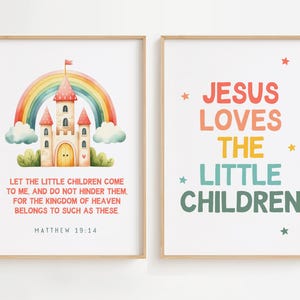 Let the Children Come to Me Wall Art for Kids Ministry Decor Colorful ...
