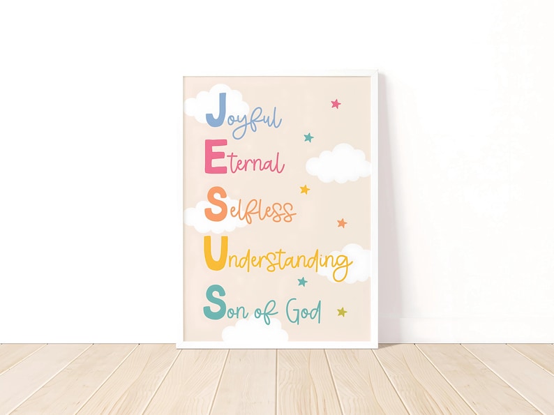 Colorful Jesus Wall Art for Kids Ministry Decor Christian Playroom ...