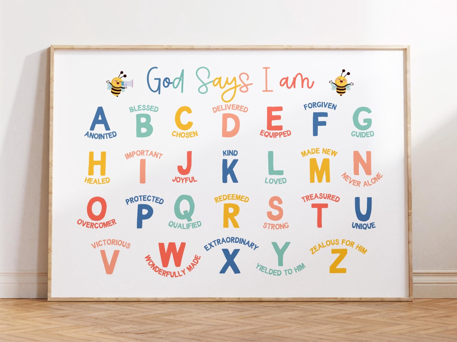 God Says I Am Affirmation for Kids Christian Alphabet Affirmation Bible ...