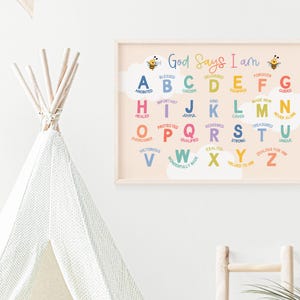 God Says I Am Affirmation for Kids Christian Alphabet Affirmation Bible ...