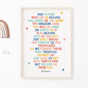 The Lords Prayer Kids Printable Poster Christian Classroom Decor ...