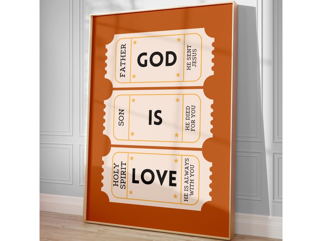 God is Love Poster Trendy Christian Wall Art Cool Christian Prints God ...