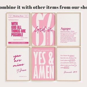 Trendy Pink Girly Christian Wall Art Set of 3 God is Good All the Time ...