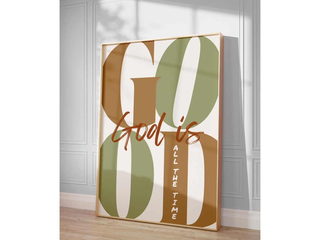 God is Good All the Time Print Aesthetic Bible Verse Poster Cool ...