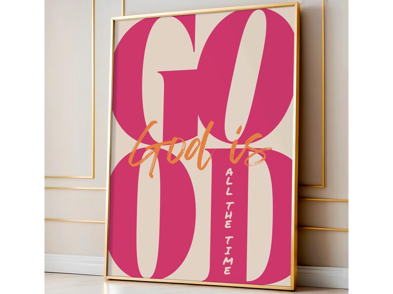 God is Good All the Time Print Aesthetic Bible Verse Poster Cool ...
