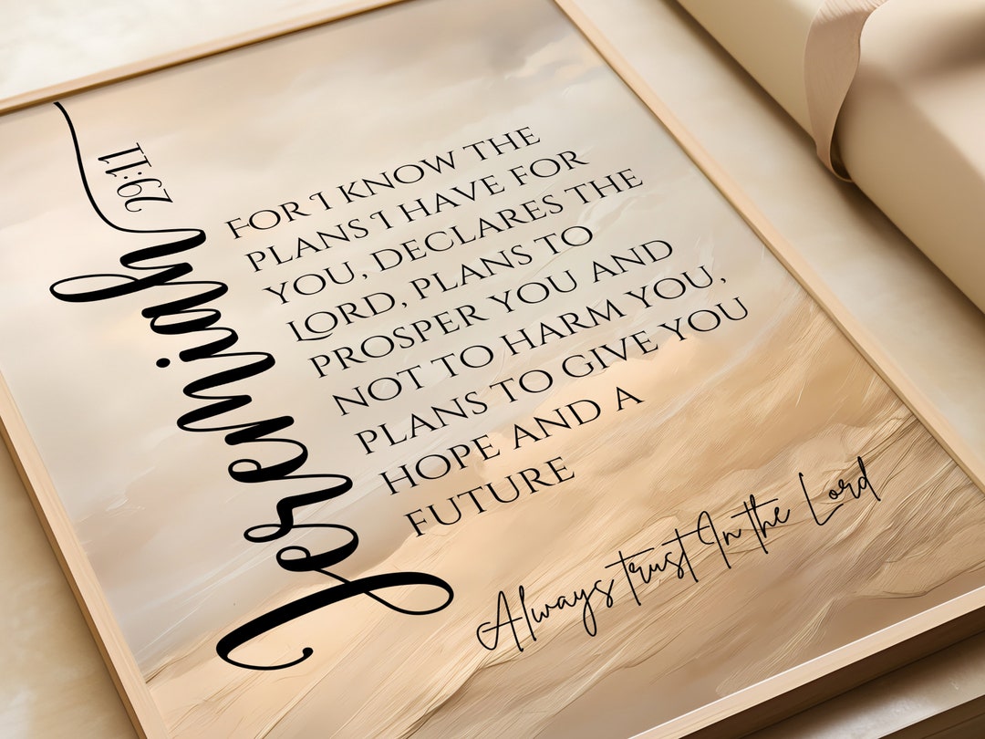 Jeremiah 29 11 Wall Art Printable Modern Christian Art Large Scripture ...