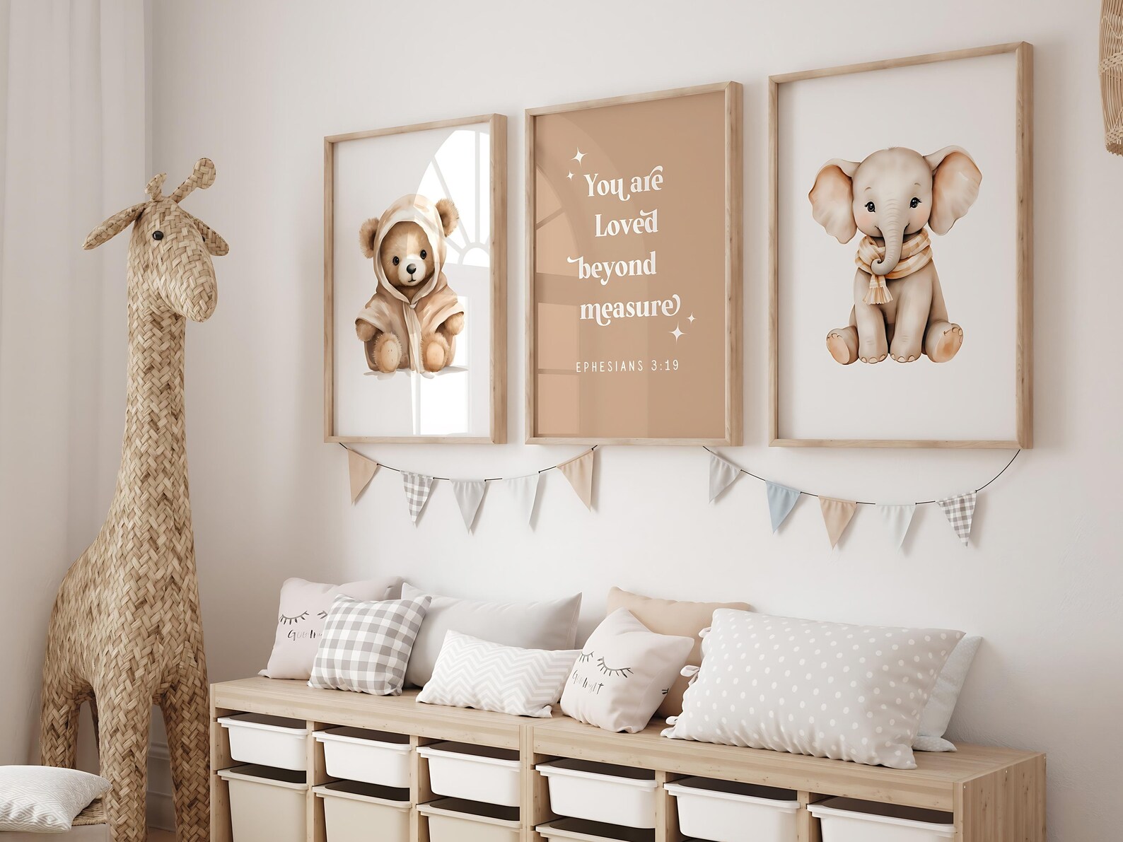 You Are Loved Beyond Measure Printable Boho Christian Nursery Wall Art ...