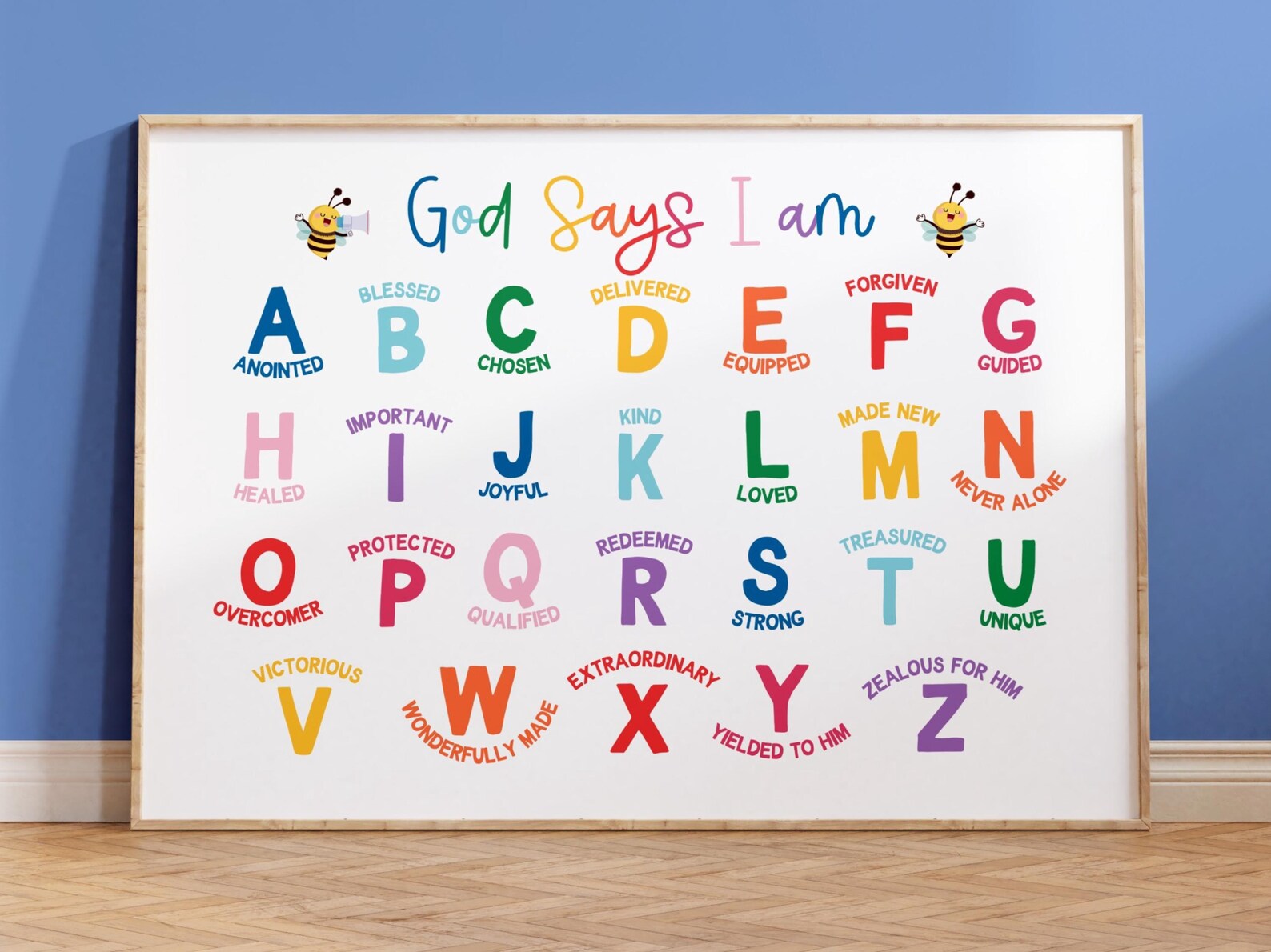God Says I Am Affirmation for Kids Christian Alphabet Affirmation Bible ...