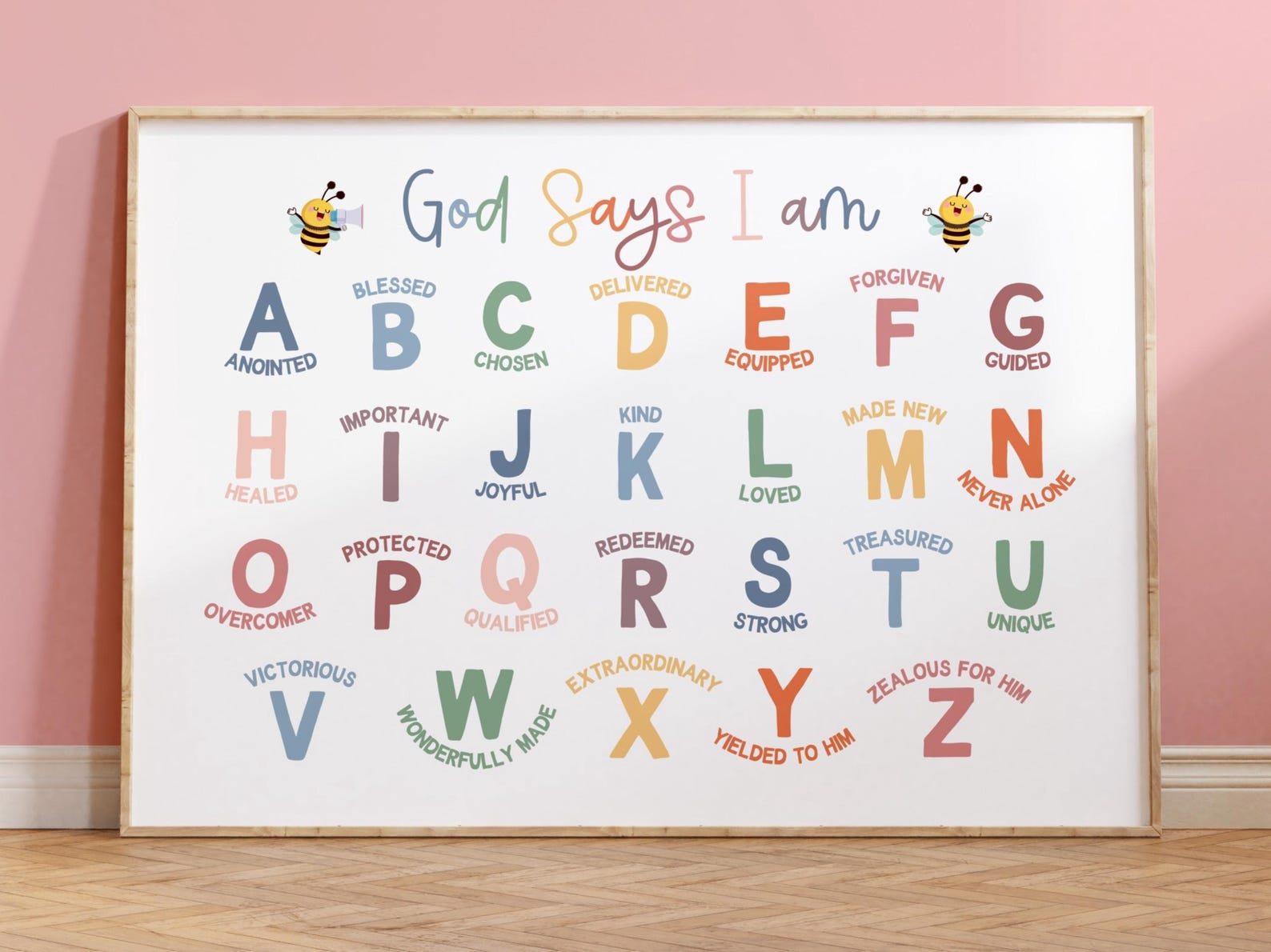 God Says I Am Affirmation for Kids Christian Alphabet Affirmation Bible ...