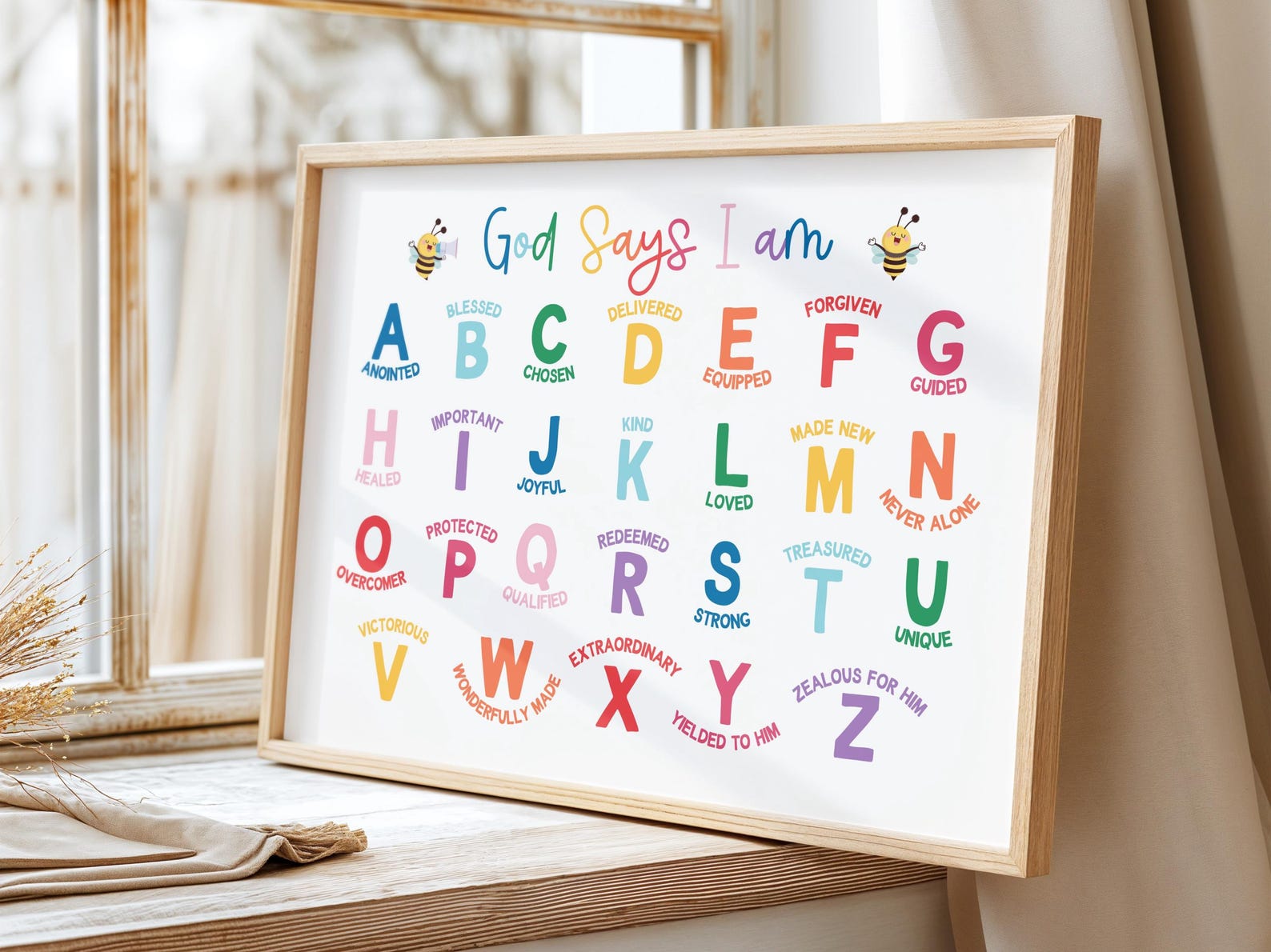 God Says I Am Affirmation for Kids Christian Alphabet Affirmation Bible ...