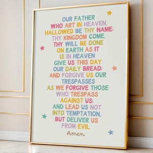 The Lords Prayer Kids Printable Poster Christian Classroom Decor ...