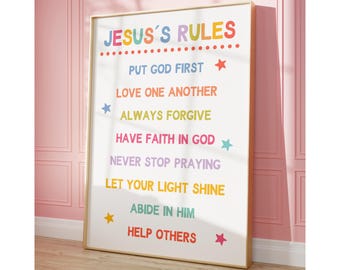 Christian Classroom Rules Poster With Bible Verses for Homeschool, Kids ...