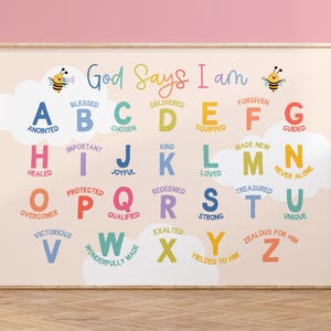 God Says I Am Affirmation for Kids Christian Alphabet Affirmation Bible ...