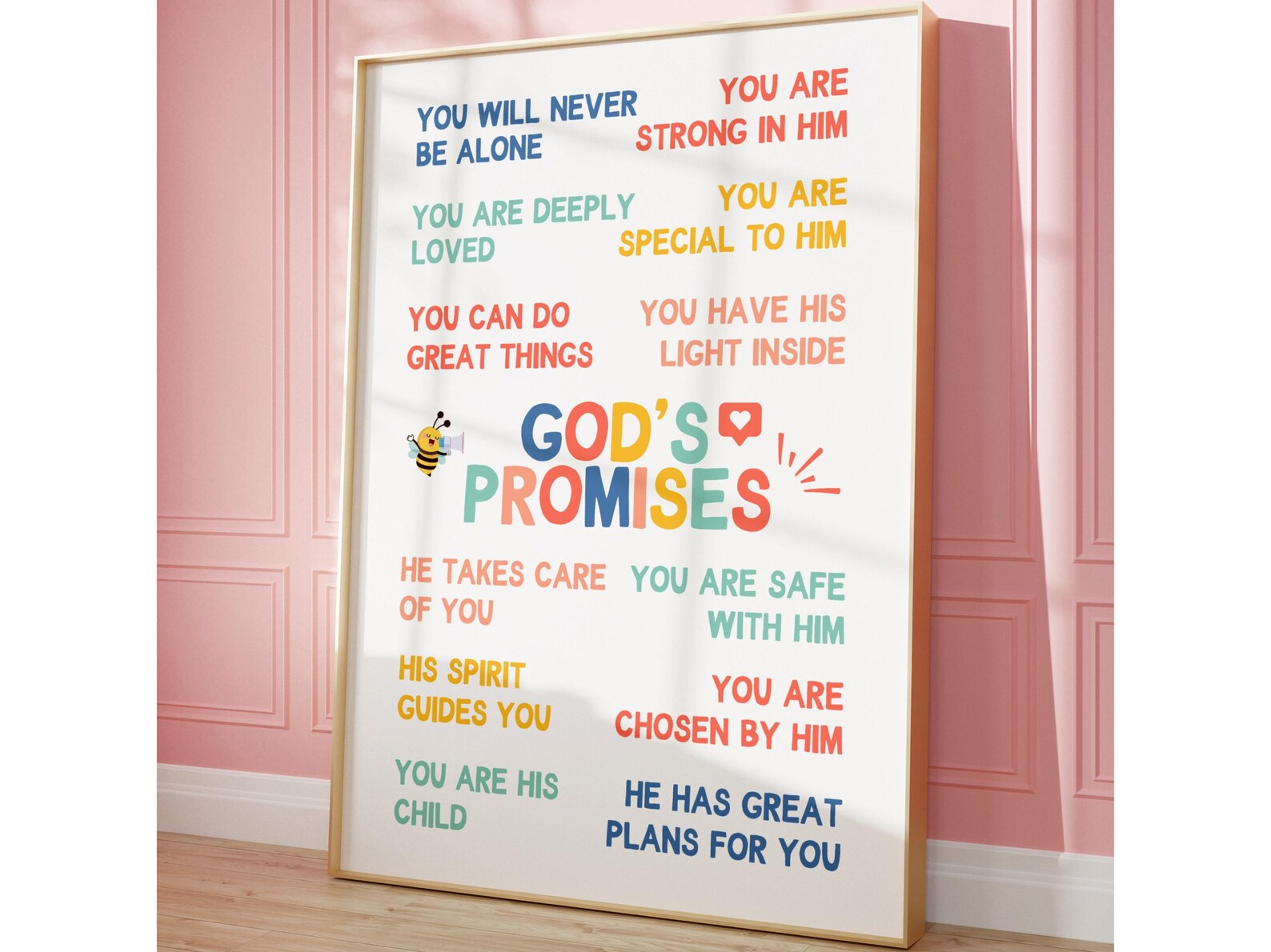 Gods Promises Printable Poster Colorful Children Bible Verse Wall Art ...
