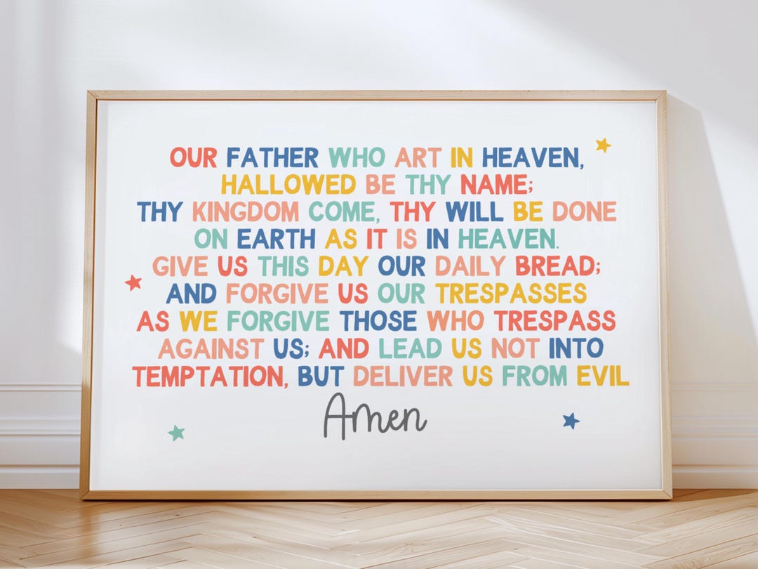 The Lords Prayer Kids Printable Poster Christian Classroom Decor ...