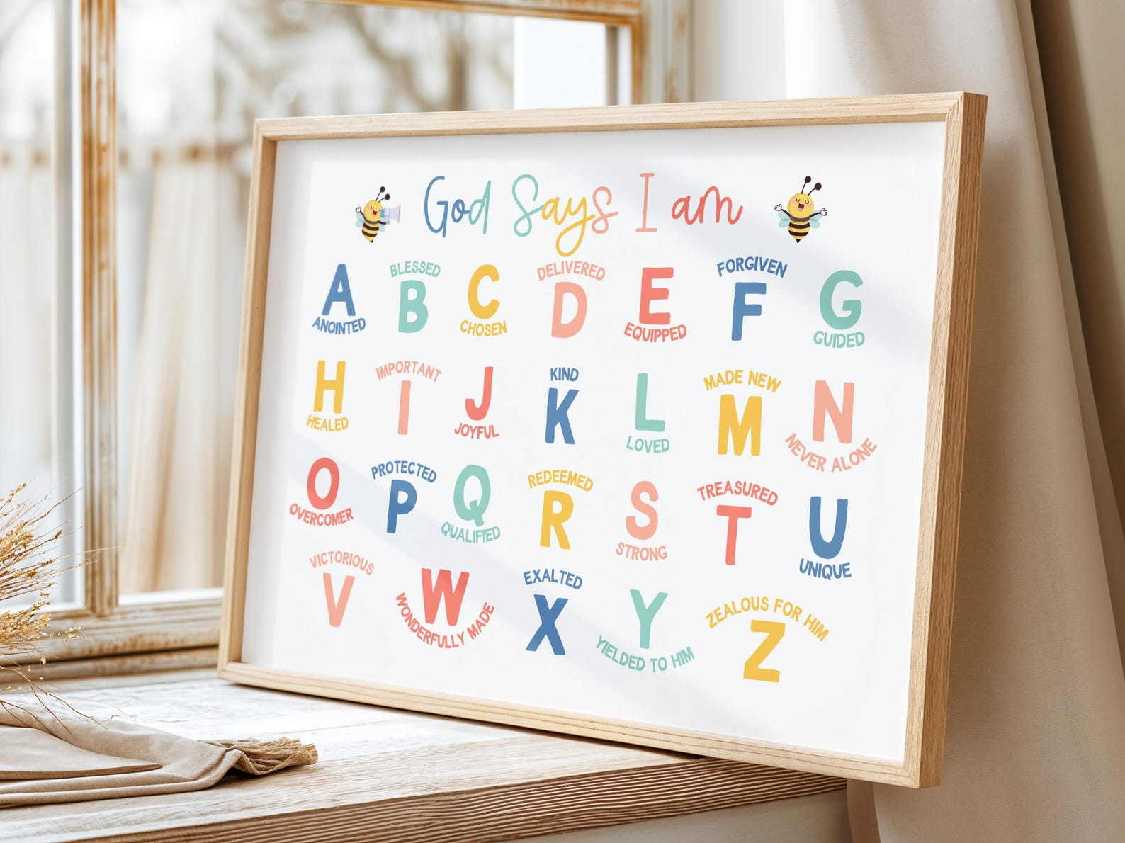 God Says I Am Affirmation for Kids Christian Alphabet Affirmation Bible ...