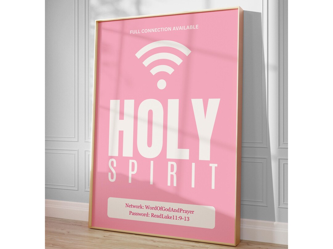Pink Come Holy Spirit Print Girly Christian Wall Art Holy Spirit ...