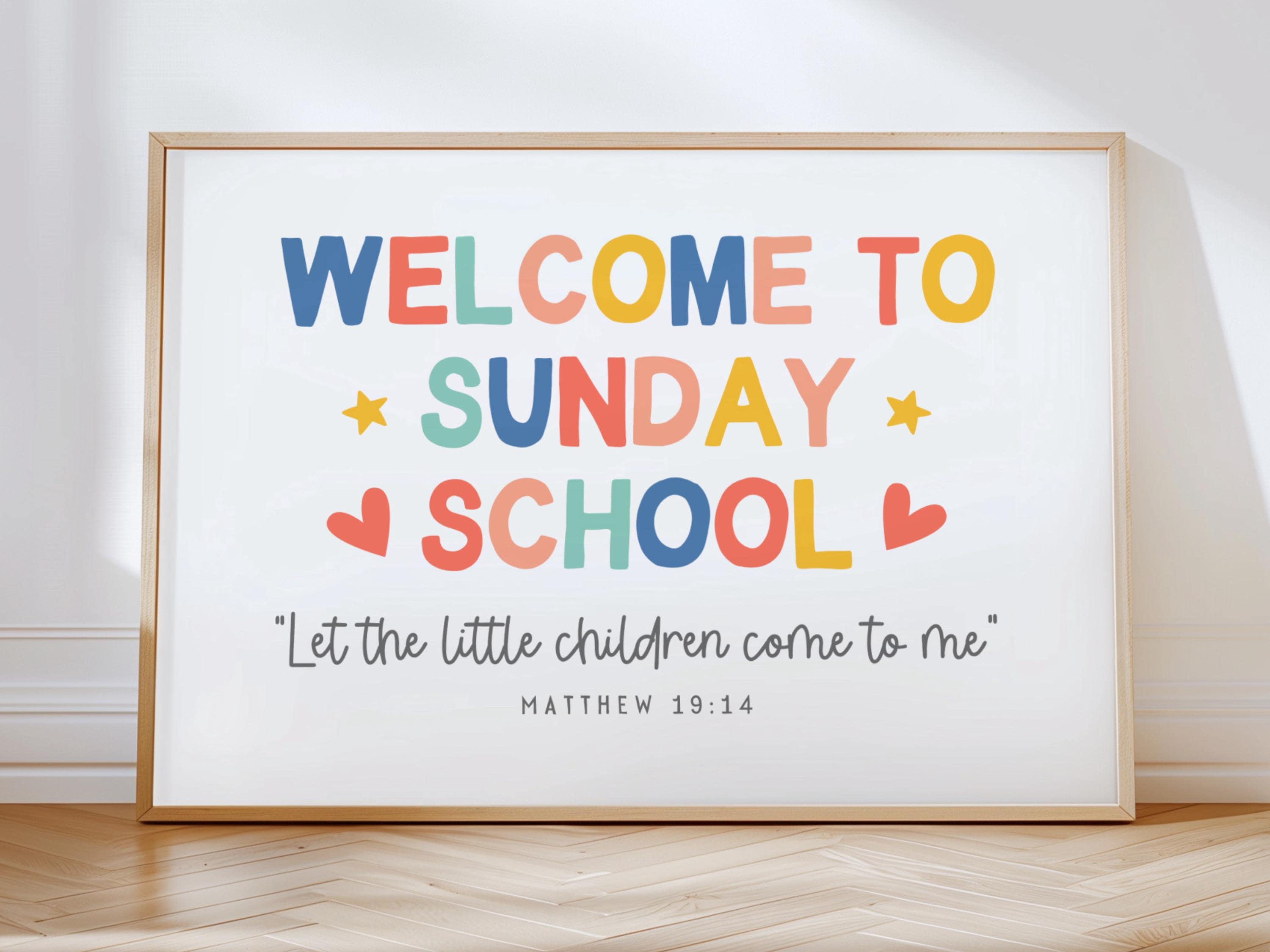 Welcome to Sunday School Poster Colorful Sunday School Classroom Decor ...