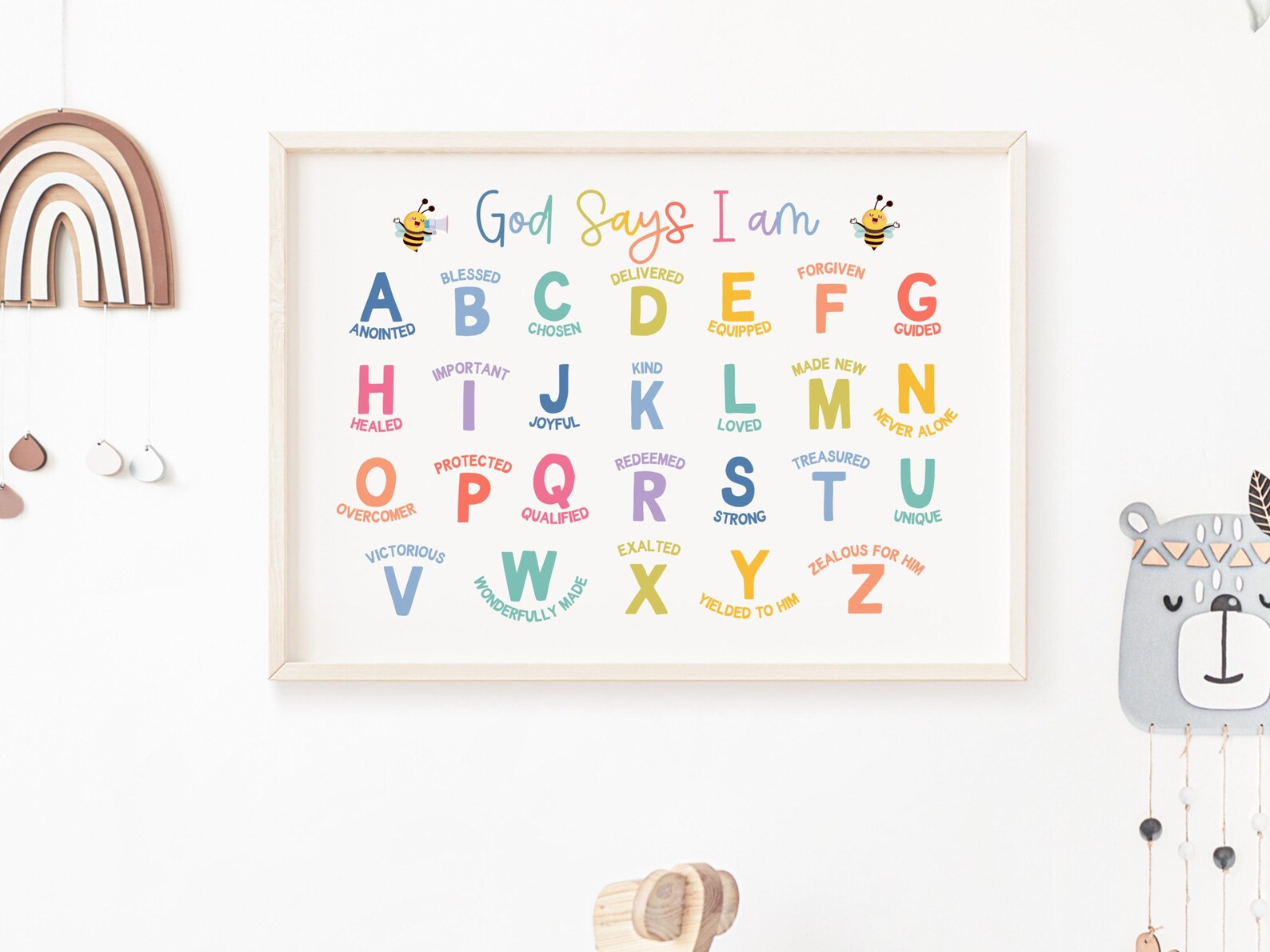 God Says I Am Affirmation for Kids Christian Alphabet Affirmation Bible ...