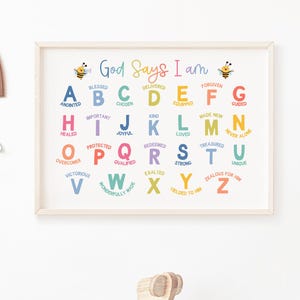 God Says I Am Affirmation for Kids Christian Alphabet Affirmation Bible ...