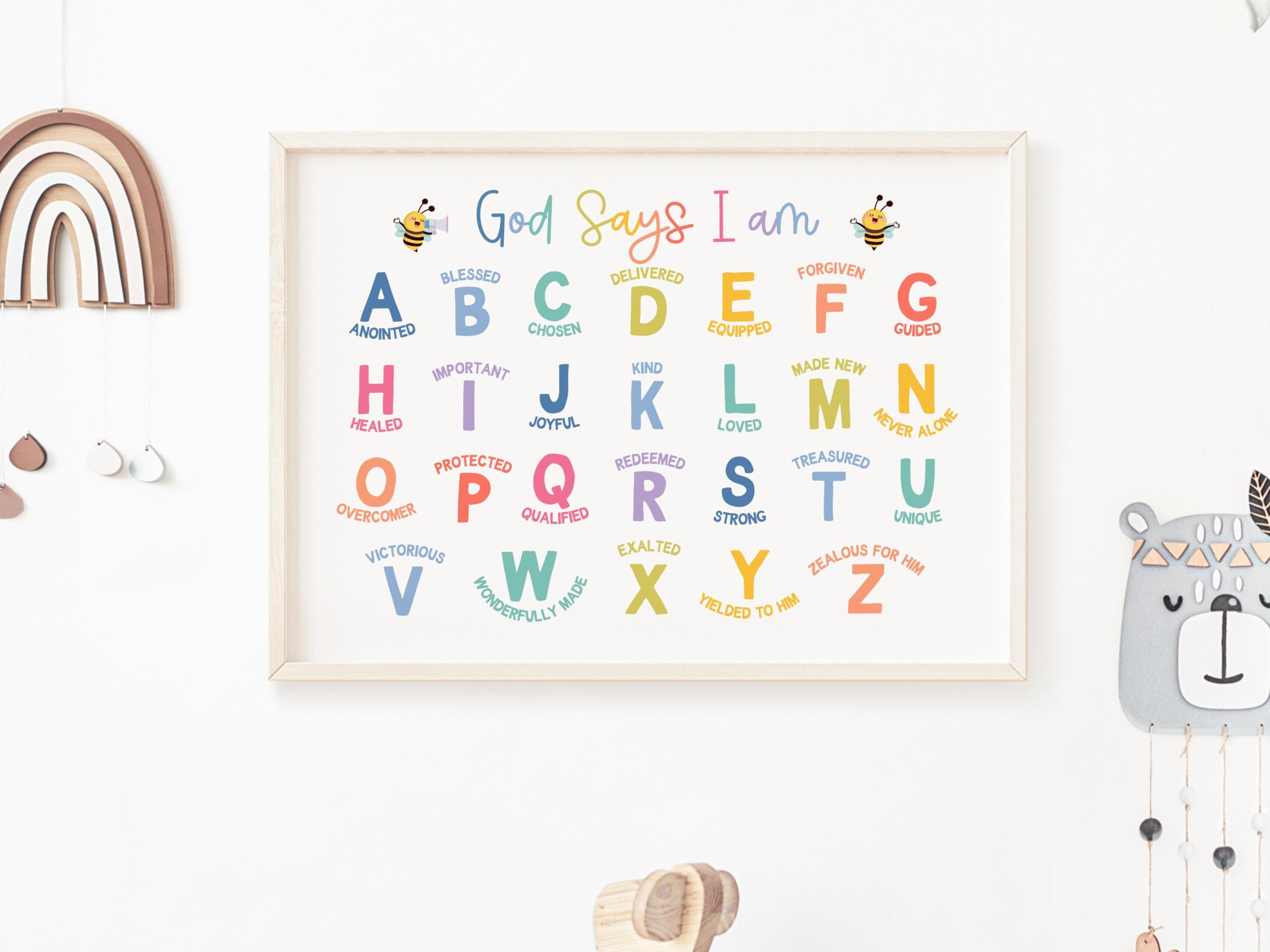 God Says I Am Affirmation for Kids Christian Alphabet Affirmation Bible ...