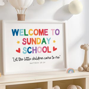 Welcome to Sunday School Poster Colorful Sunday School Classroom Decor ...