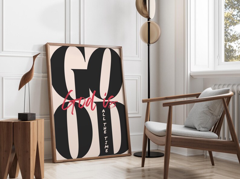 God is Good All the Time Print Aesthetic Bible Verse Poster Cool ...