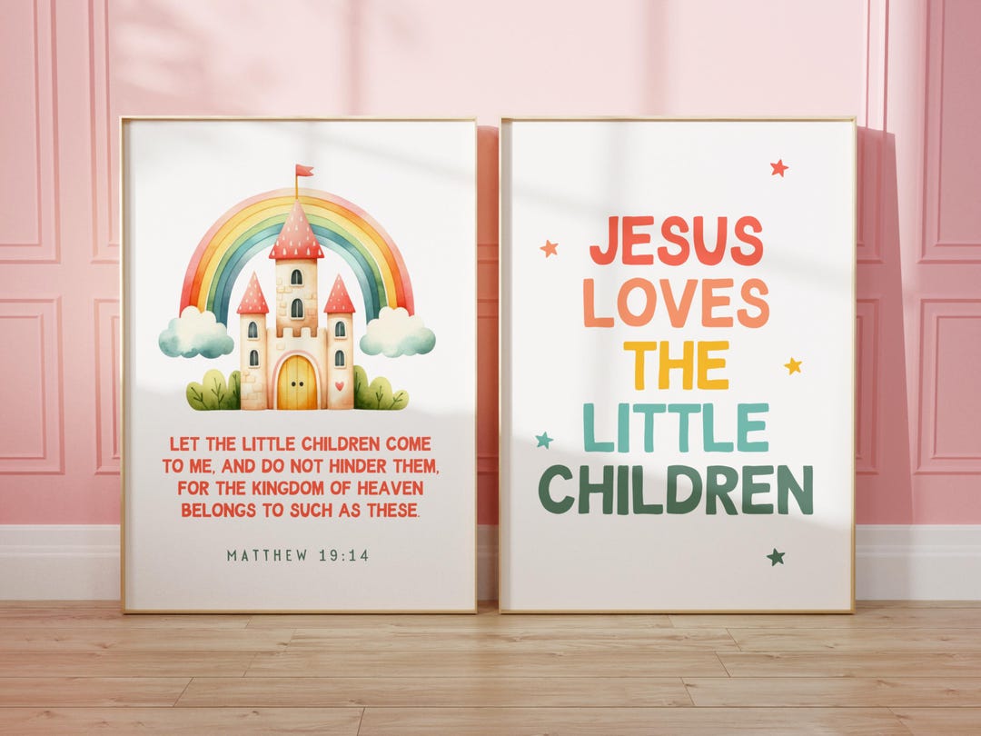 Let the Children Come to Me Wall Art for Kids Ministry Decor Colorful ...