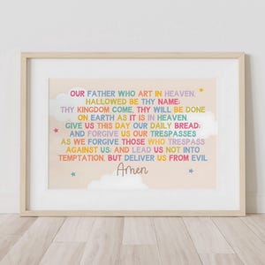 The Lords Prayer Kids Printable Poster Christian Classroom Decor ...