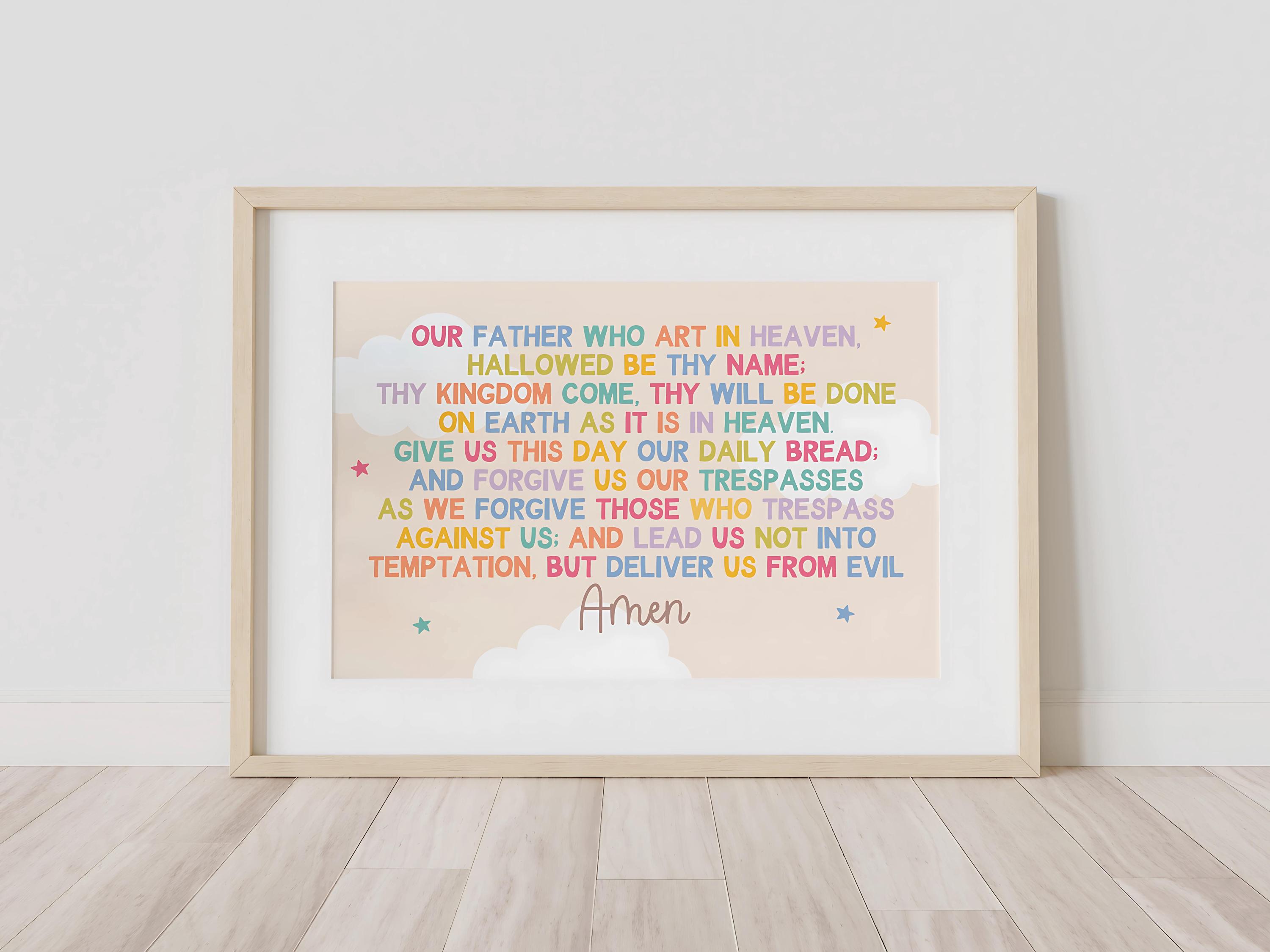 The Lords Prayer Kids Printable Poster Christian Classroom Decor ...