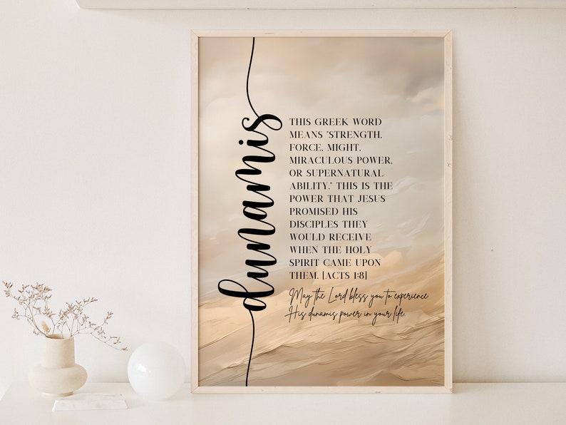 Greek Word Definition Bible Verse Wall Art Christian Artwork Minimalist ...