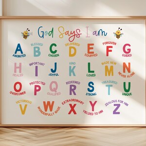 God Says I Am Affirmation for Kids Christian Alphabet Affirmation Bible ...