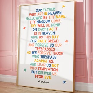 The Lords Prayer Kids Printable Poster Christian Classroom Decor ...