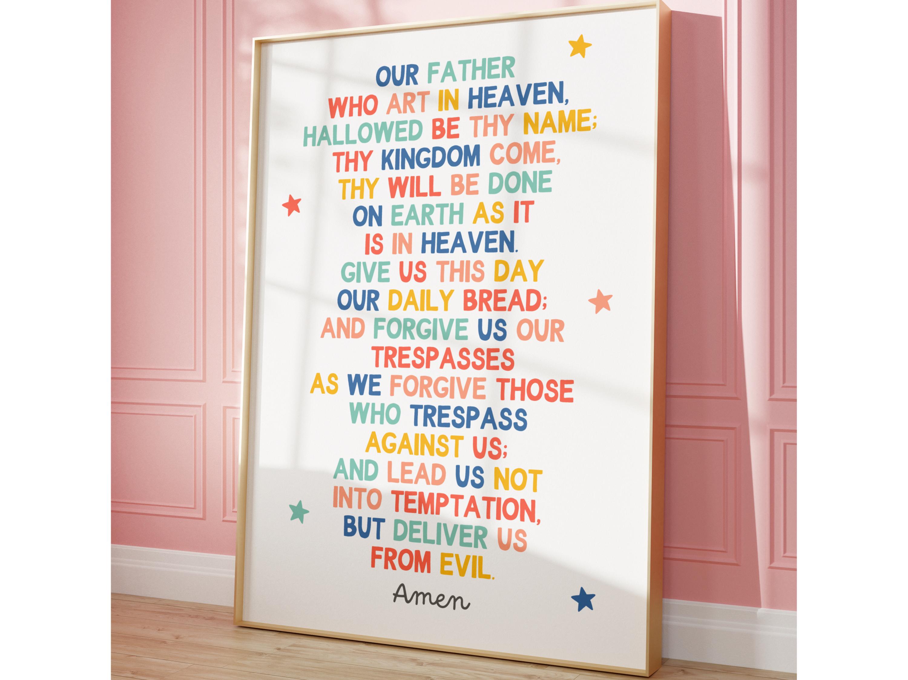 The Lords Prayer Kids Printable Poster Christian Classroom Decor ...