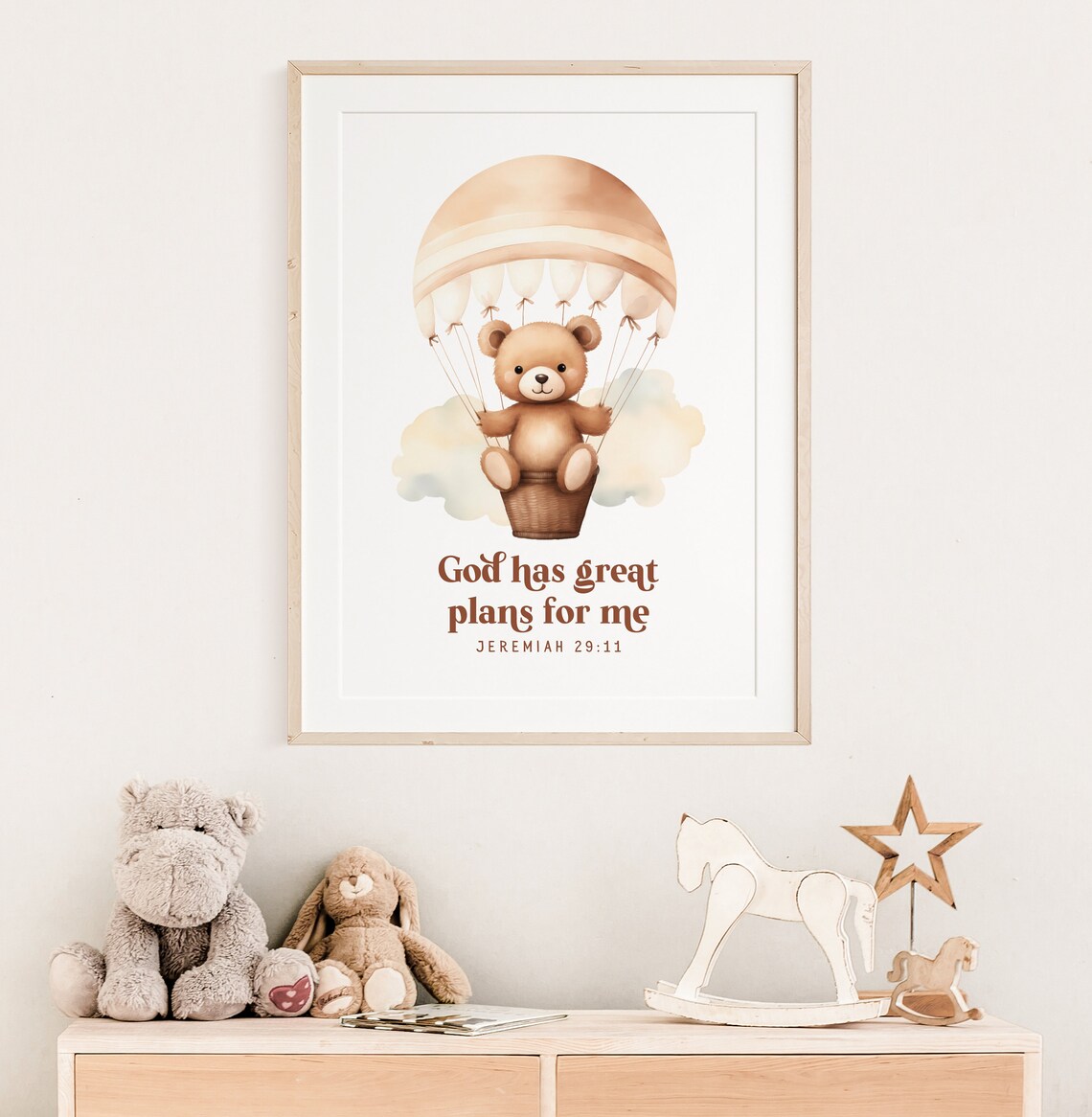Jeremiah 29 11 Printable Boho Christian Nursery Wall Art Bear on Hot ...