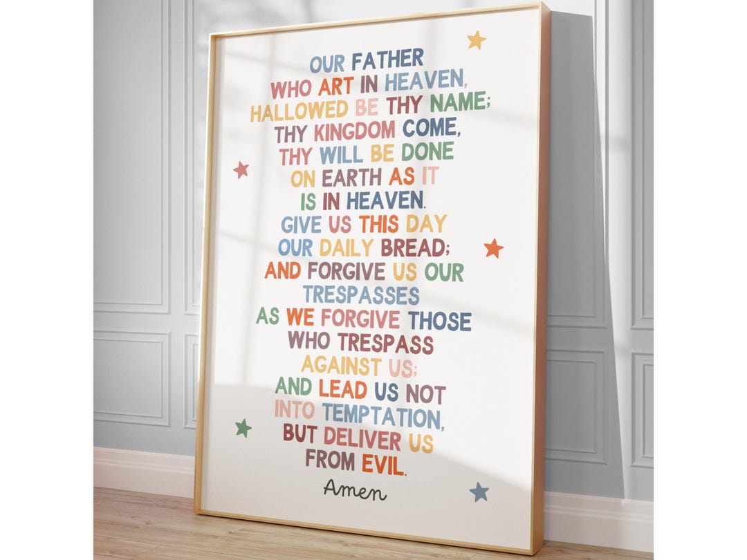 The Lords Prayer Kids Printable Poster Christian Classroom Decor ...