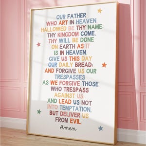 The Lords Prayer Kids Printable Poster Christian Classroom Decor ...