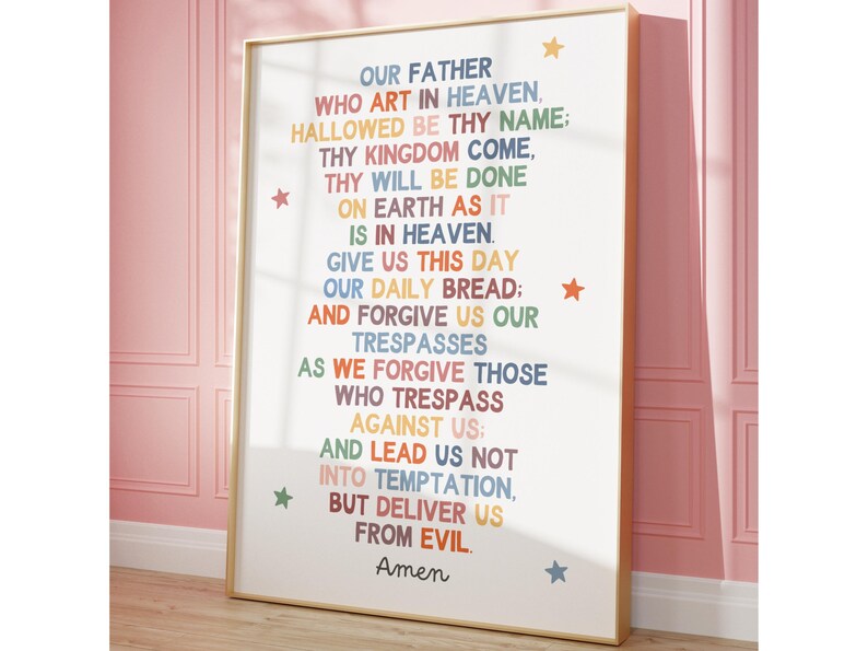 The Lords Prayer Kids Printable Poster Christian Classroom Decor ...