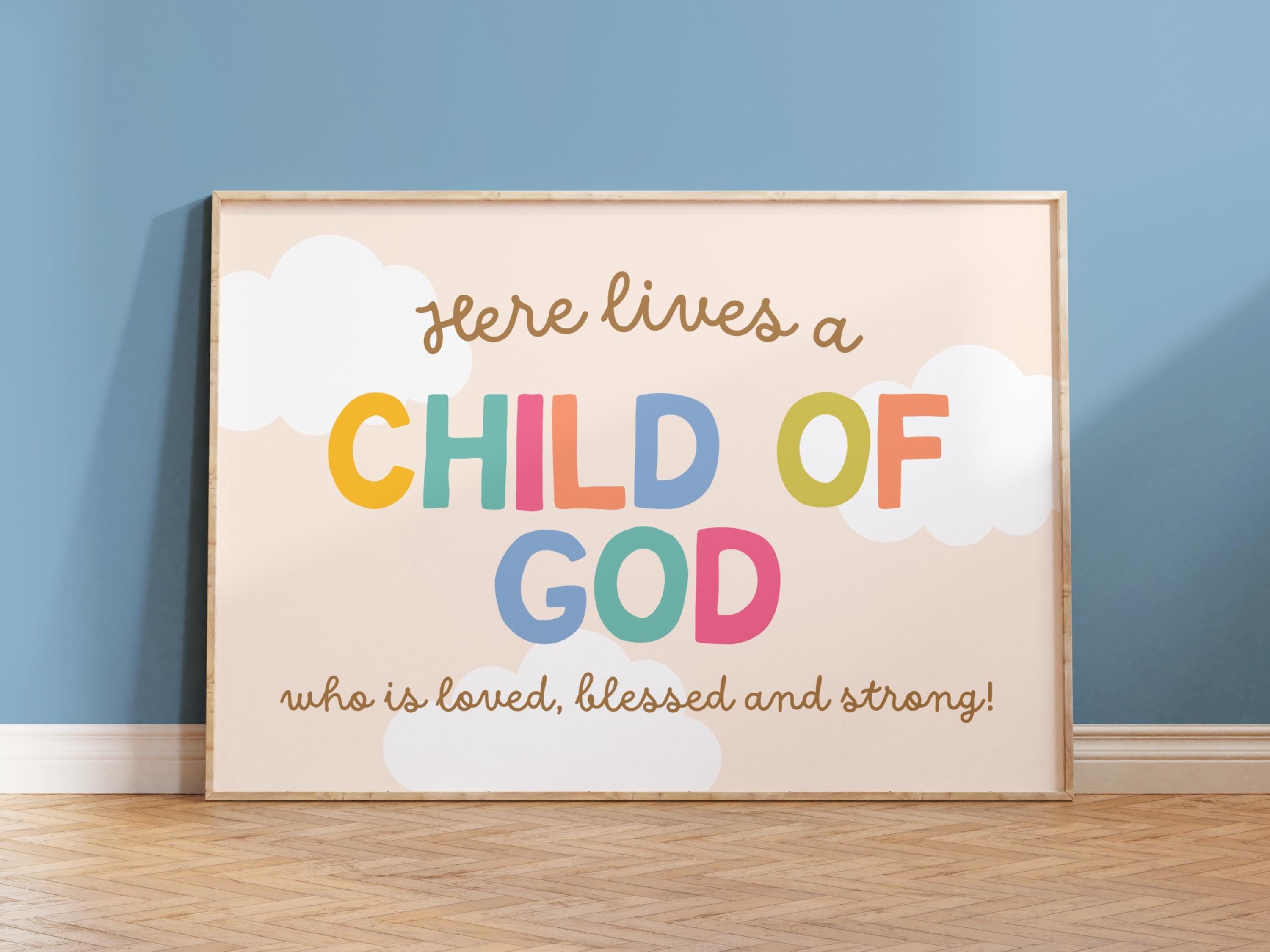 I Am a Child of God Print Bible Affirmations for Kids Poster Children ...