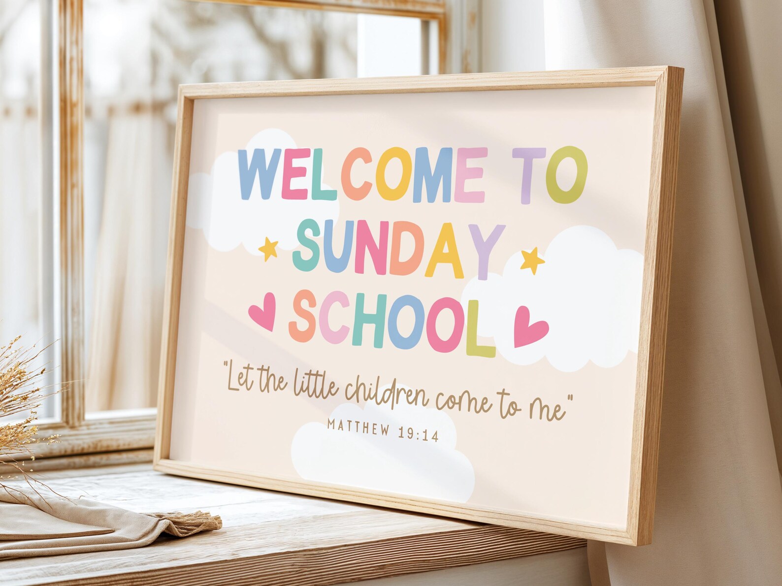 Welcome to Sunday School Poster Colorful Sunday School Classroom Decor ...