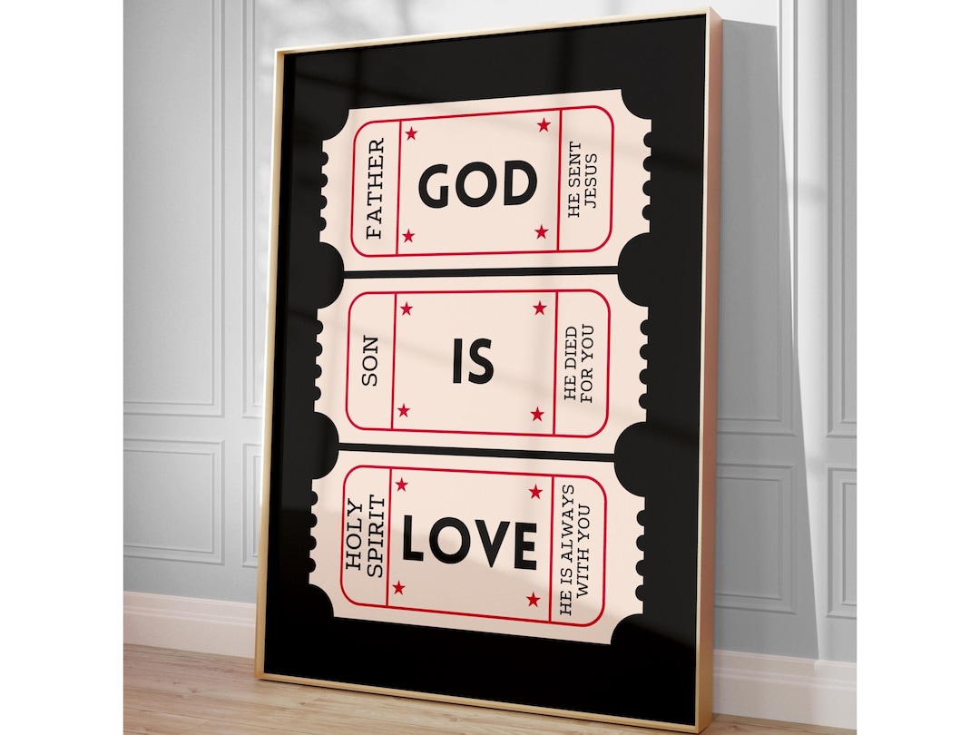God is Love Poster Trendy Christian Wall Art Cool Christian Prints God ...