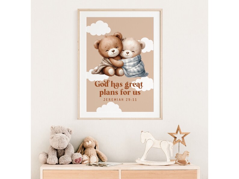 Jeremiah 29 11 Wall Art Boho Christian Nursery Wall Art Siblings Art ...