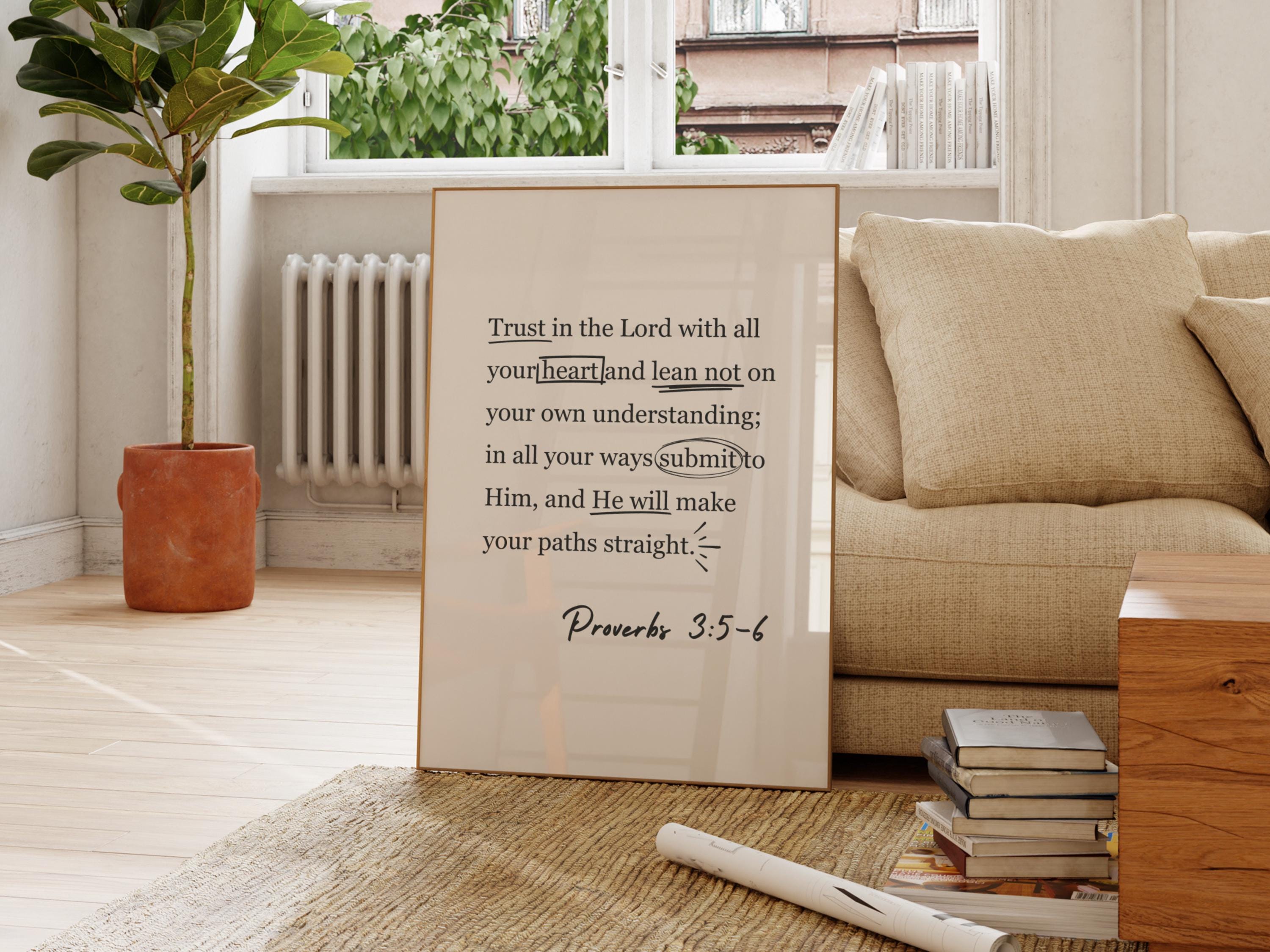 Trust in the Lord Wall Art Trendy Christian Wall Art Highlighted Bible ...