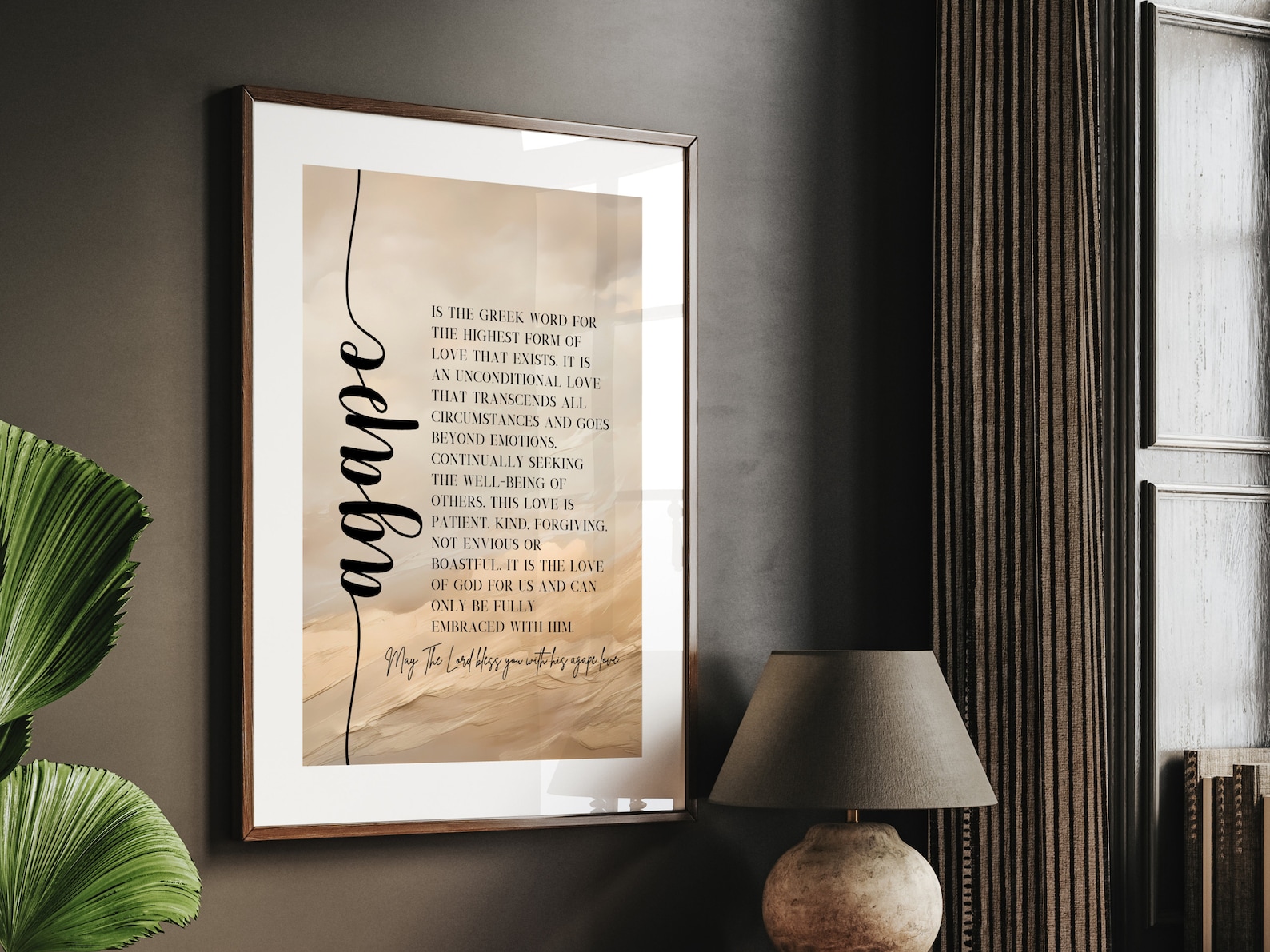 Agape Printable Bible Word Definition Art Christian Artwork Minimalist ...