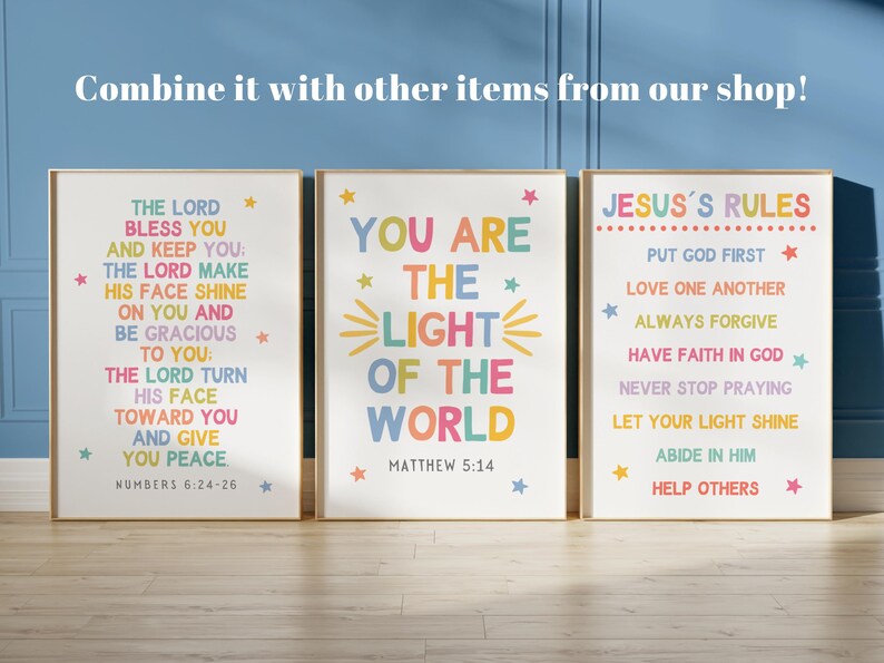You Are the Light of the World Printable Colorful Children Bible Verse ...