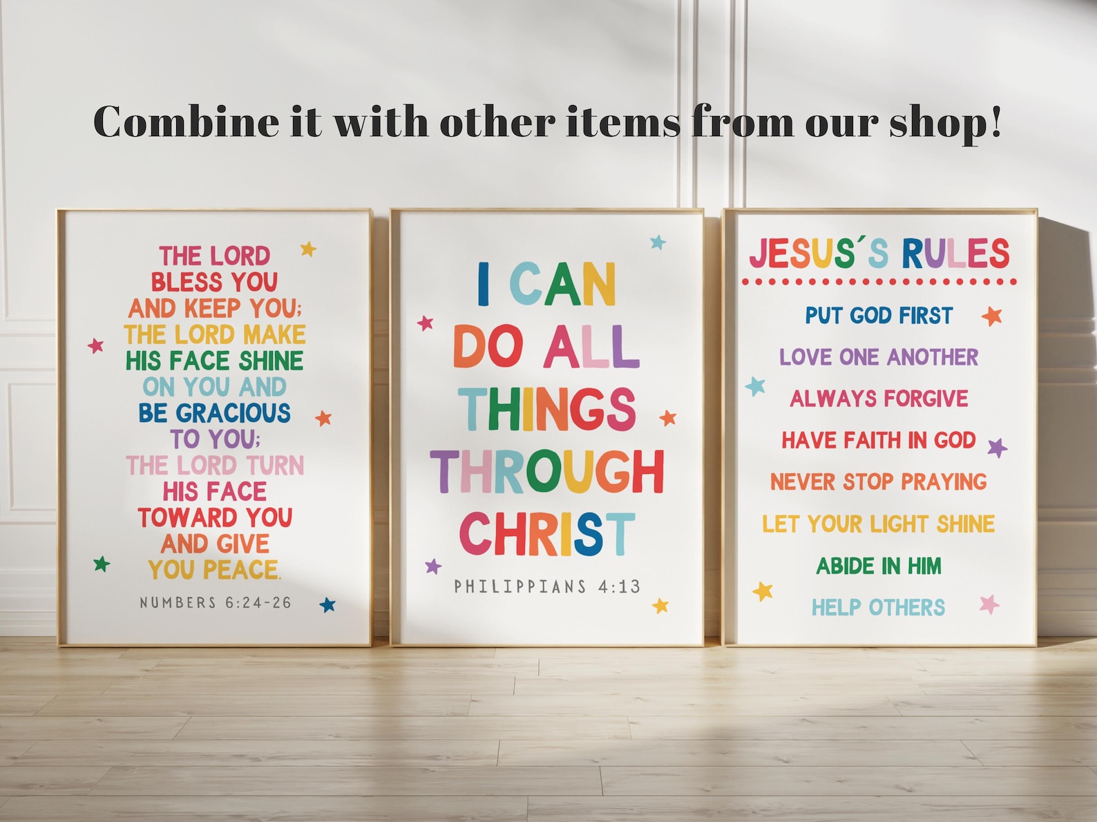 I Can Do All Things Through Christ Poster Colorful Children Bible Verse ...