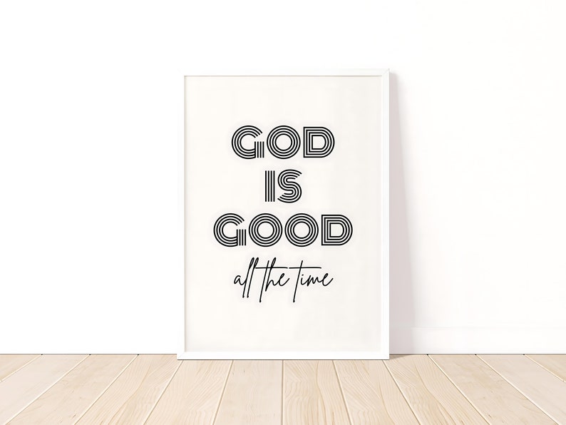 God is Good All the Time Print Retro Christian Wall Art Cool Christian ...